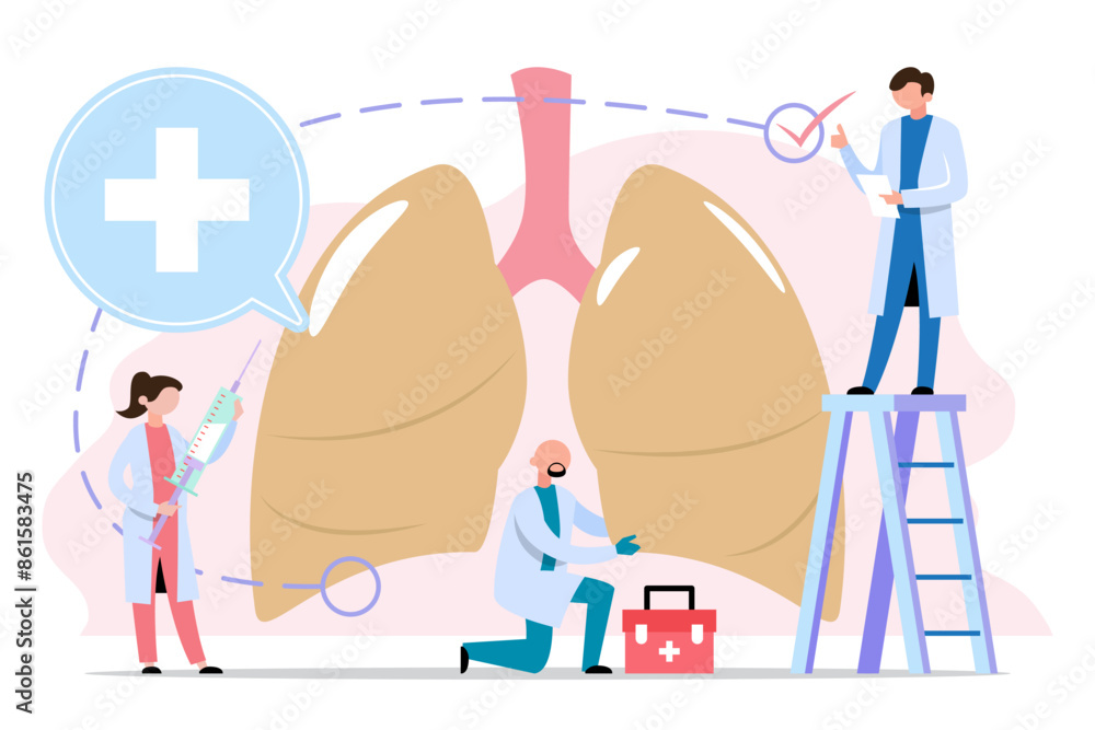 Lung inspection concept. Internal organ inspection for respiratory ...