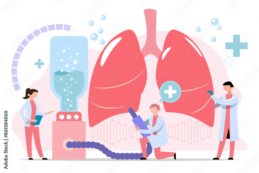 Lung inspection concept. Internal organ inspection for respiratory ...
