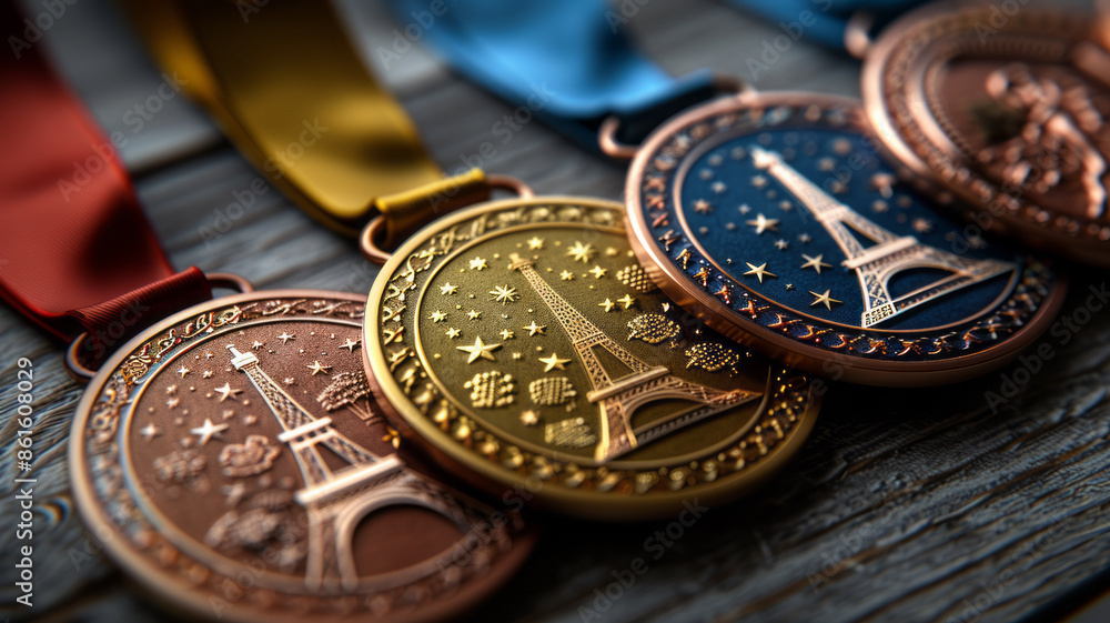 Artistic renderings of Olympic medals whose ribbons transform into ...