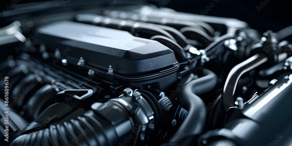 Professional-Grade Photo of a Car Engine with Realistic Details ...