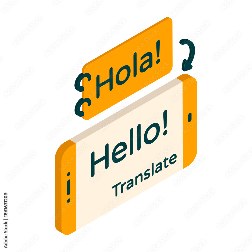 converting documents, notes to text translate app isometric concept ...