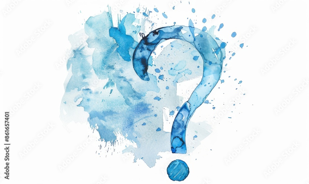 The Blue Question Mark Note Stock Illustration | Adobe Stock