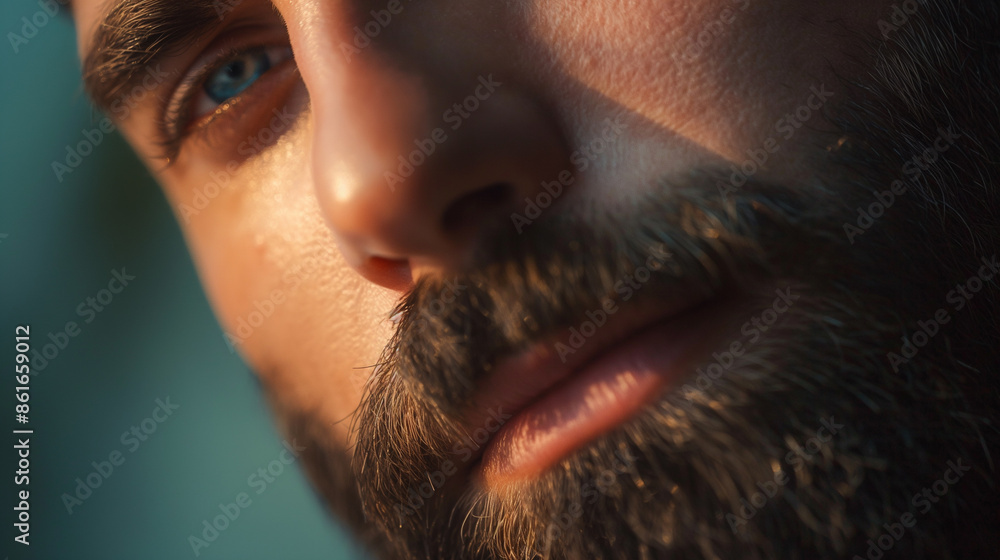 Homem barbudo de perto. Barba é o estilo dele. Closeup de homem barbudo ...