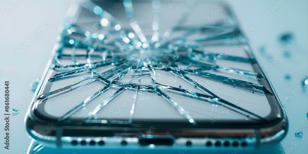 Phone screen shattered showing scam messages warning about the risks of ...