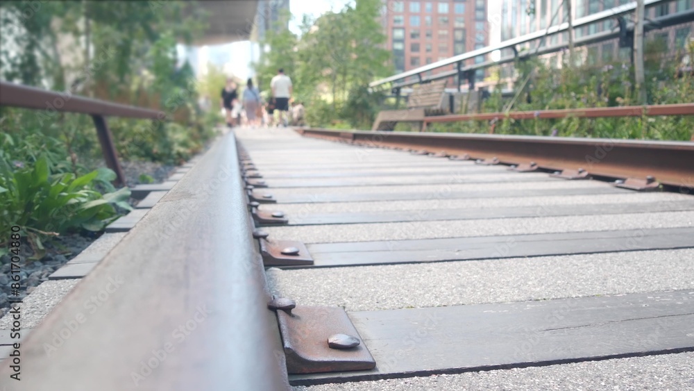 New York City High Line elevated greenway, Manhattan Midtown, USA ...