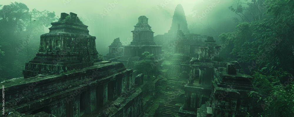 A family embarking on an expedition to explore ancient ruins deep in ...