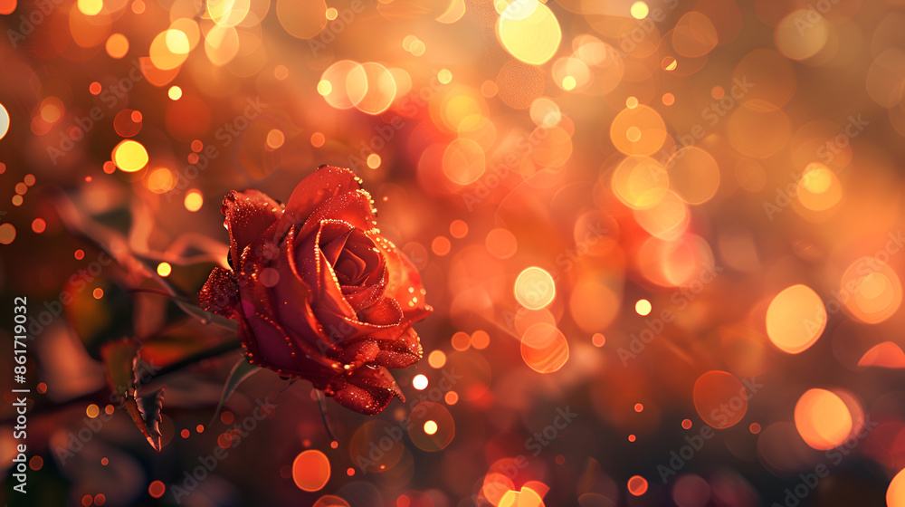Close up of red roses bouquet on blurred sparkling backdrop ,Beautiful ...
