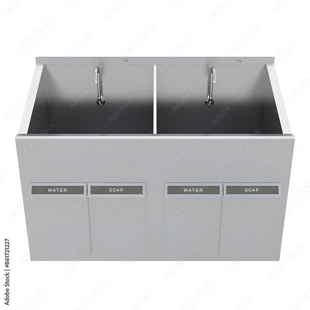 Image of a double basin surgical sink designed for healthcare ...