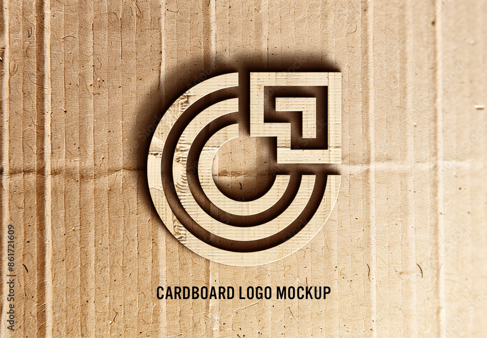 Cardboard Logo Mockup Stock Template | Adobe Stock