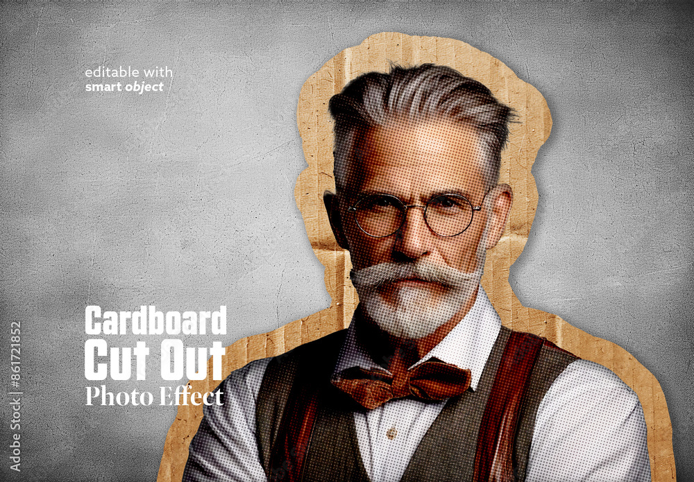 Cardboard Cut Out Effect Stock Template | Adobe Stock