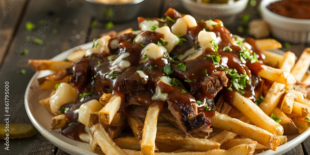 A Close-Up of a Fully Loaded Poutine with Fries, Cheese Curds, Gravy ...