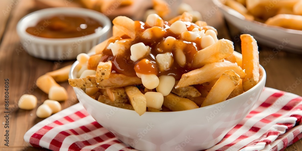 Poutine A Traditional Canadian Dish of French Fries, Cheese Curds, and ...