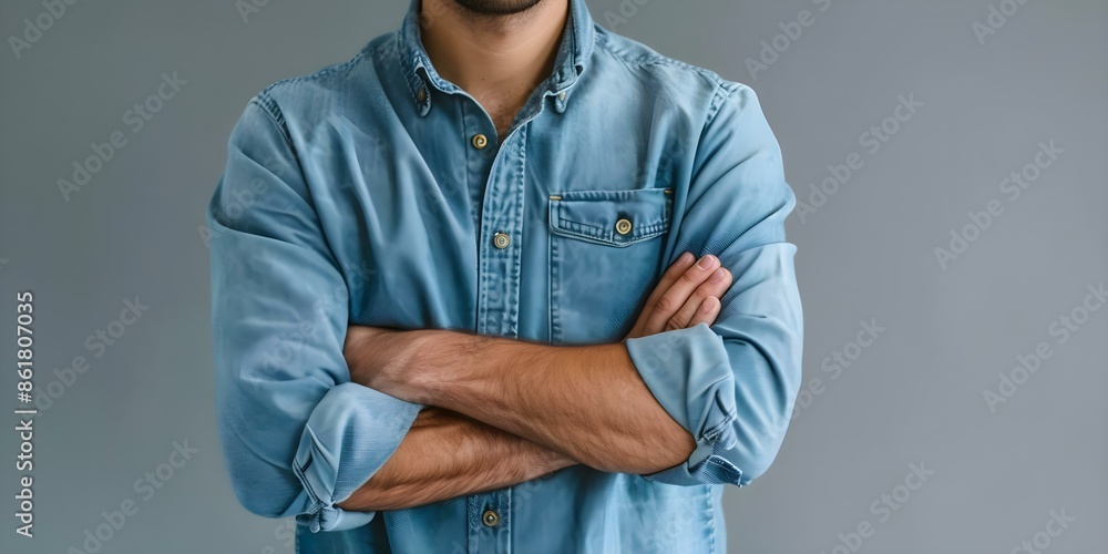 Person with crossed arms showing defensiveness in nonverbal ...