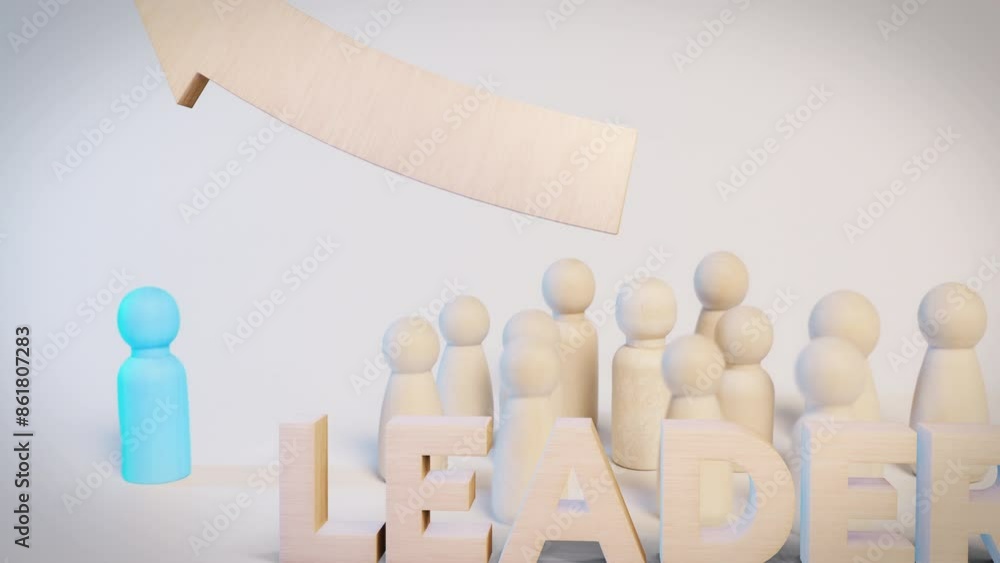 Wooden figures represent leadership and direction, with a blue leader ...