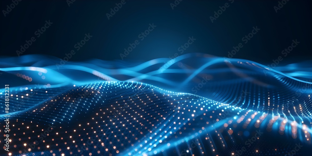 Dynamic Wave Point Cloud Data Visualization Futuristic Abstract ...