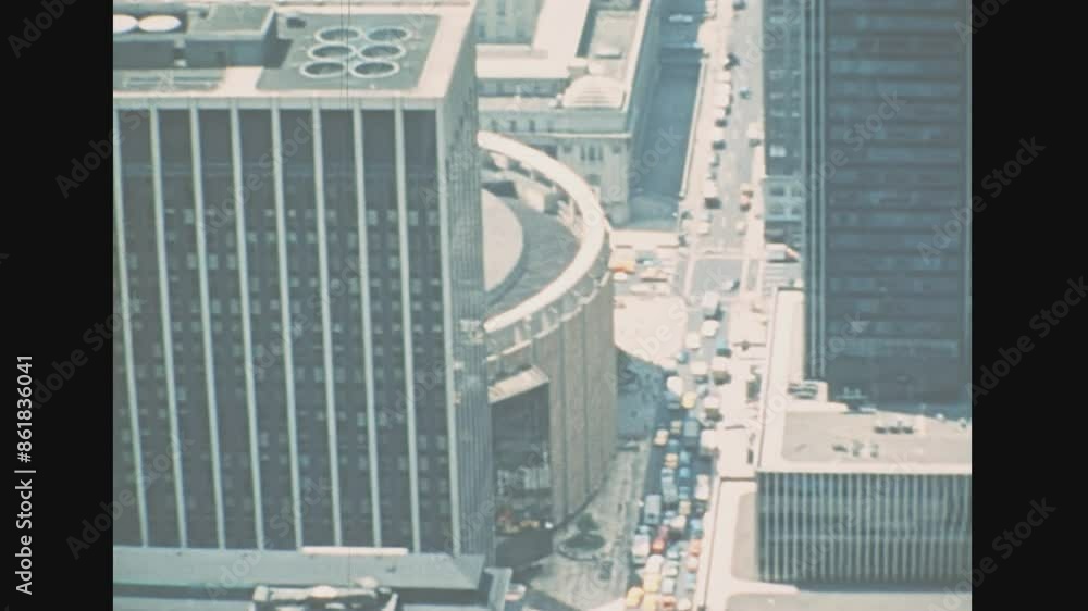 New York, Manhattan, United States America 1976: top view of Madison ...