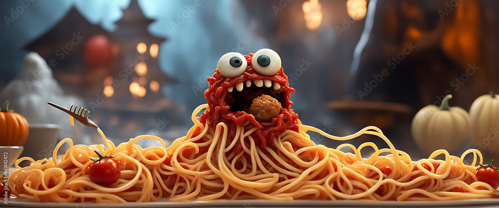 Spaghetti monster pasta flying halloween funny food pastafarian sauce ...