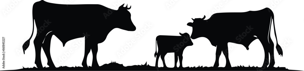 Cow and calf svg – Cow svg – Scene clipart – Farm scene svg – Cows svg ...