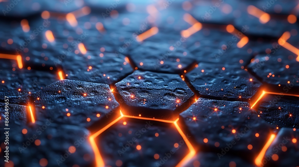 Detailed Close-Up of Reflective Hexagonal Graphene Structure ...