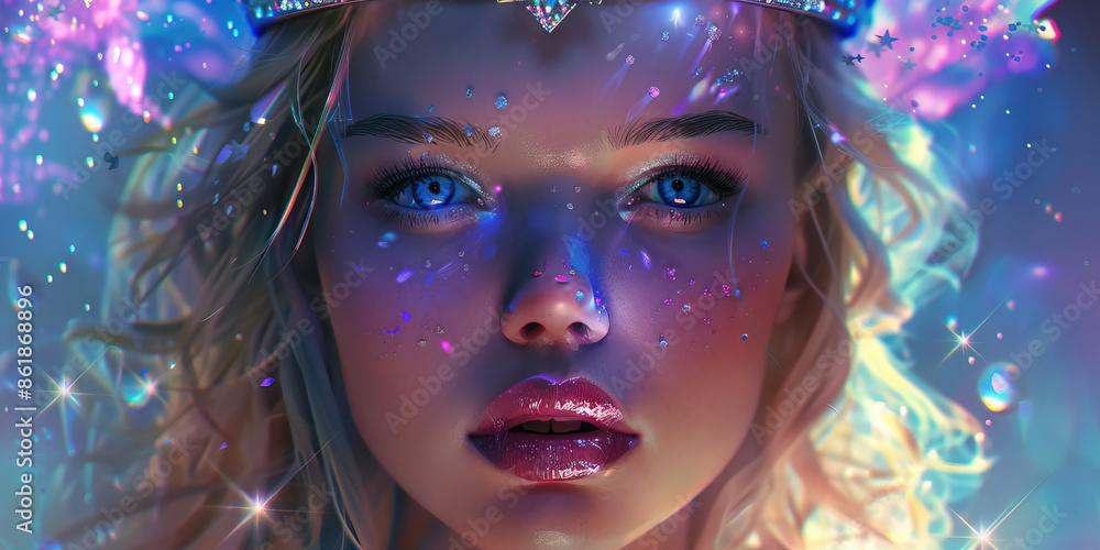 Beauty pageant contestant, resplendent in sparkling tiara, prepares to ...
