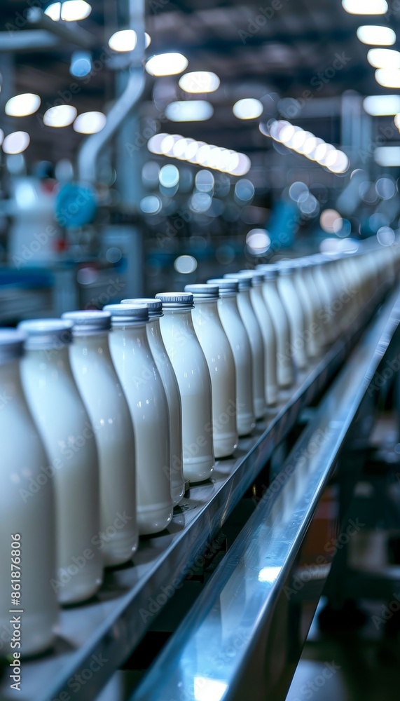 Streamlined bottled milk production at standard factory enhancing ...