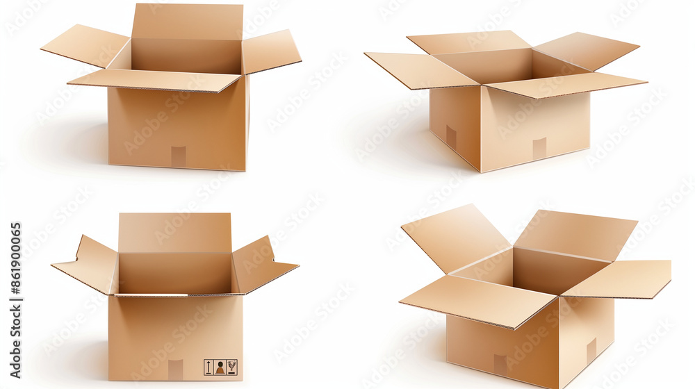 Install pf boxes, parcels or cardboard on different sides for packaging ...