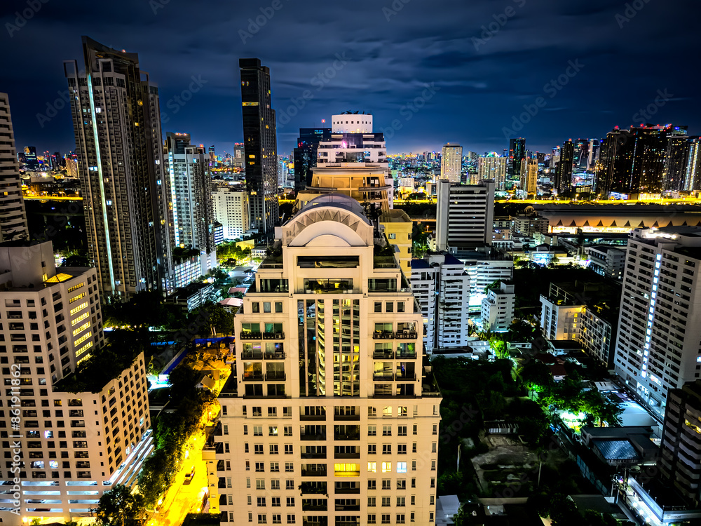 Bangkok BKK the city that never sleeps colourful lights of the ...