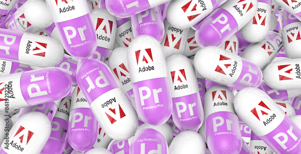 Premiere Pro, 3D Pill Visual Design Concept - Adobe Social Media ...