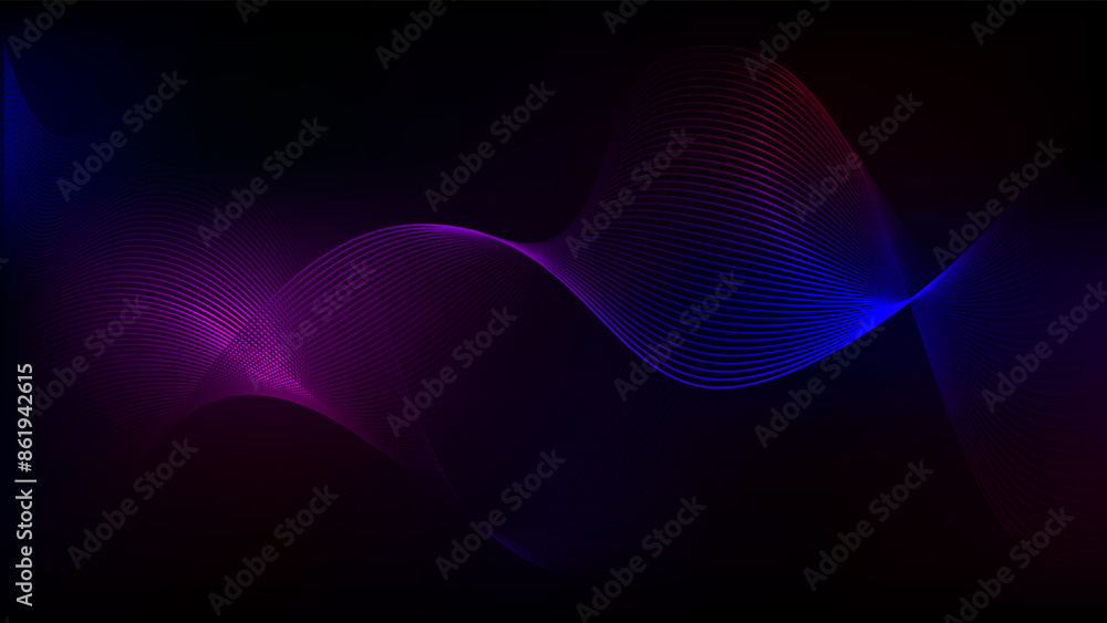 Vector abstract light wave. Blue pink purple neon pattern. Technology ...