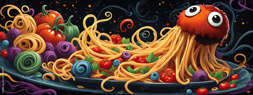 Spaghetti monster pasta flying halloween funny food pastafarian sauce ...
