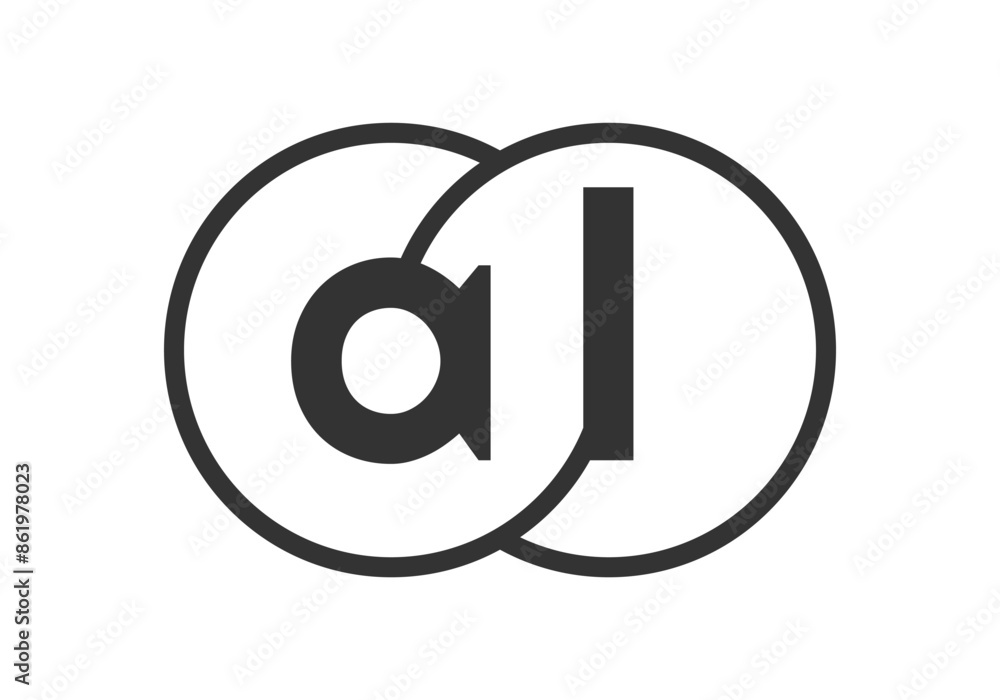 AL business company emblem with outline rounds and letters a l. Logo ...
