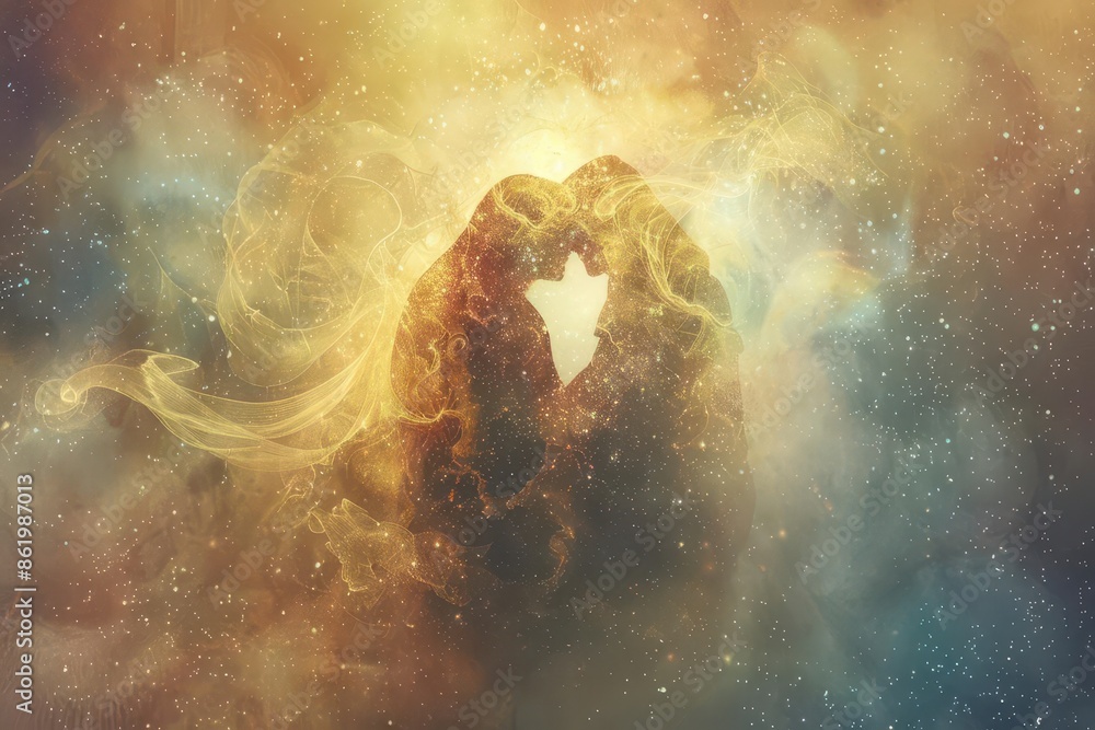 ethereal trinity illustration father son and holy spirit depicted as ...