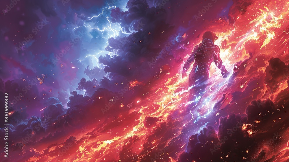 Action-packed manga scene illustration with hero characters, ideal for ...