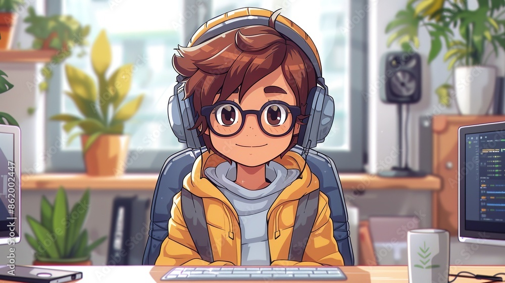 Engaging PNG tuber illustration for vlogging, suitable for YouTube and ...