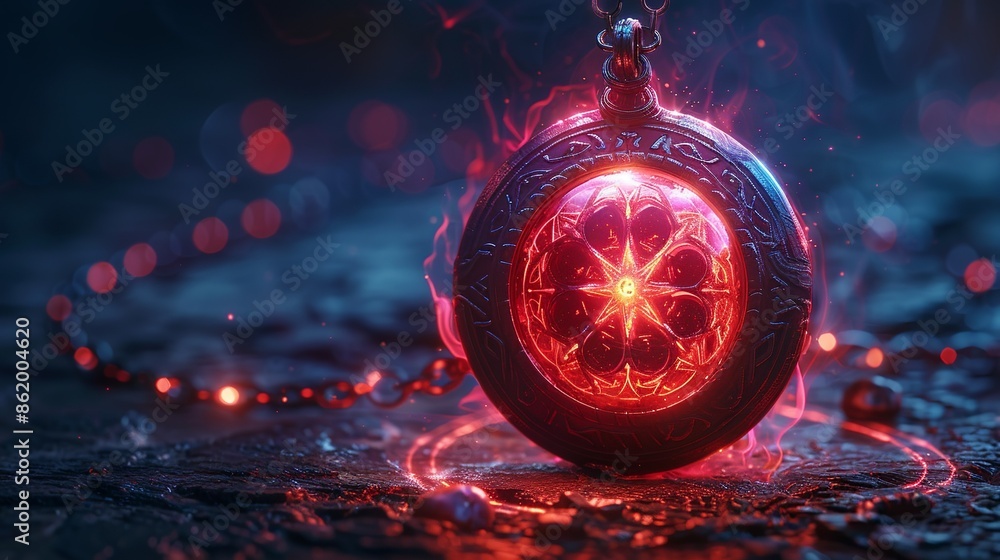 Mystical amulet illustration with ancient symbols, great for fantasy ...