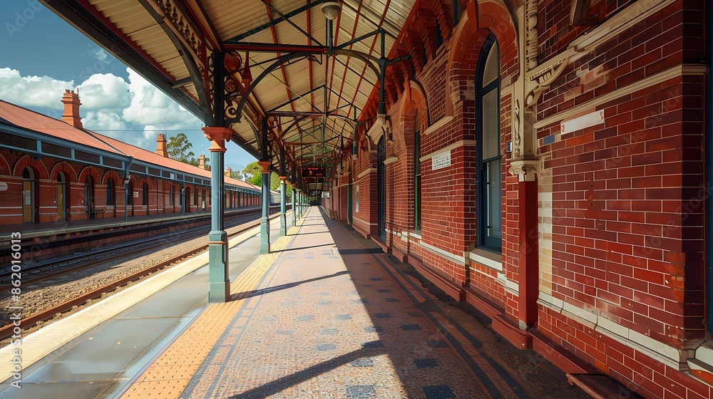 heritage railway station with restored Victorian brickwork, serving as ...