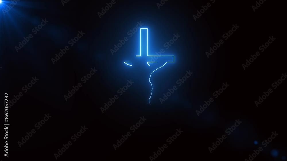 crucified jesus symbol with sparkling light effect green screen ...