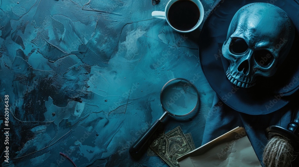 Murder Mystery theme Party Background with empty copy space. Generative ...