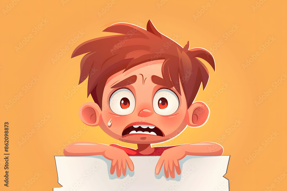 Cartoon Kid's Scare, sad, fear child. Cartoon Kid's Toothache, Dental ...