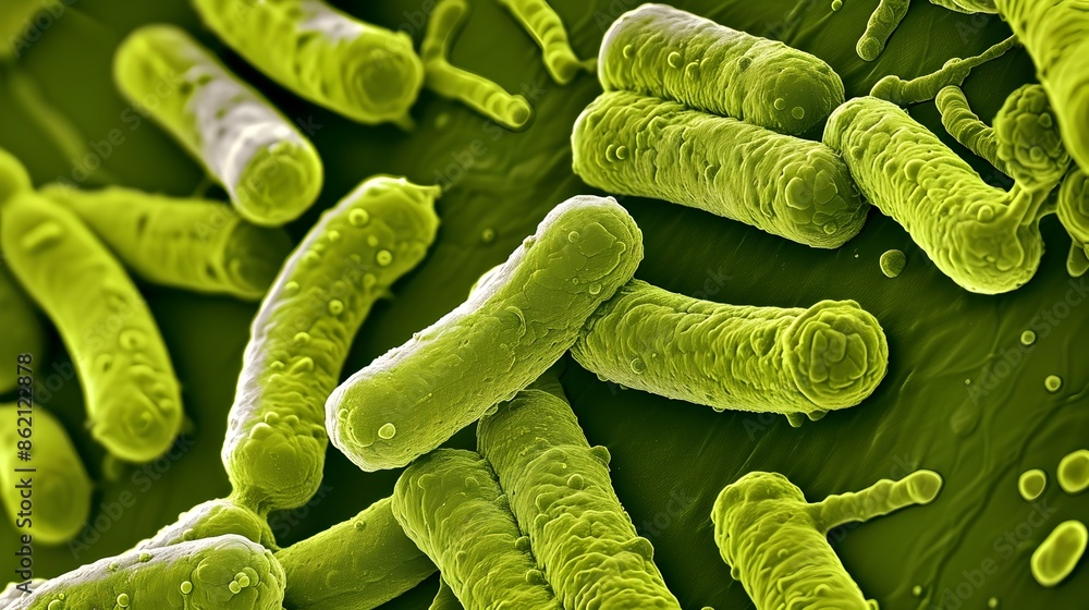 Microscopic View of E Coli Bacteria Under Lab Examination for Medical ...
