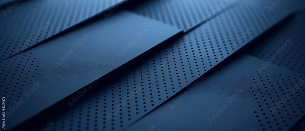 Textured blue surface with layered geometric patterns creating a modern ...