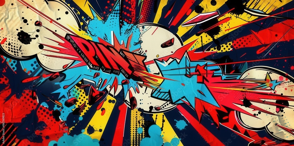 Colorful Pop Art Comics Background. Vibrant and lively comic book ...