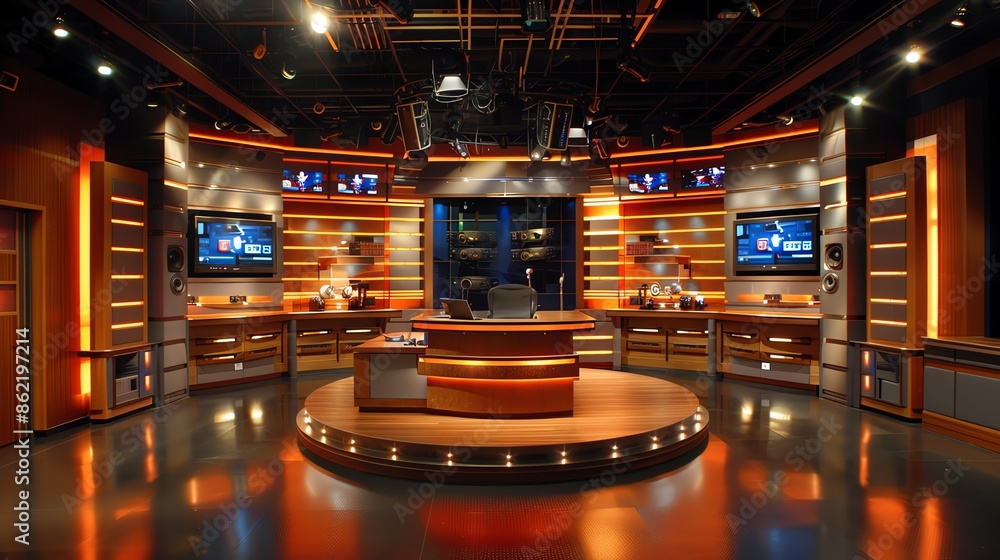 profesional tv studio elegant room green screen, CGI, masking, template ...