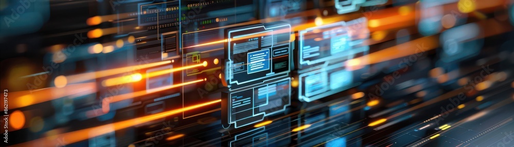 Digital document management system interface displaying database and ...