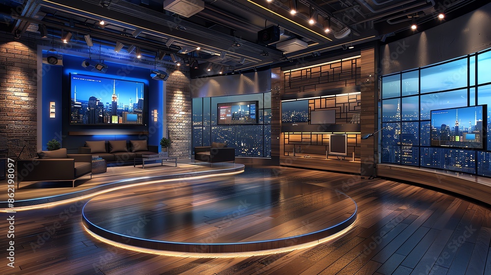 profesional tv studio elegant room green screen, CGI, masking, template ...