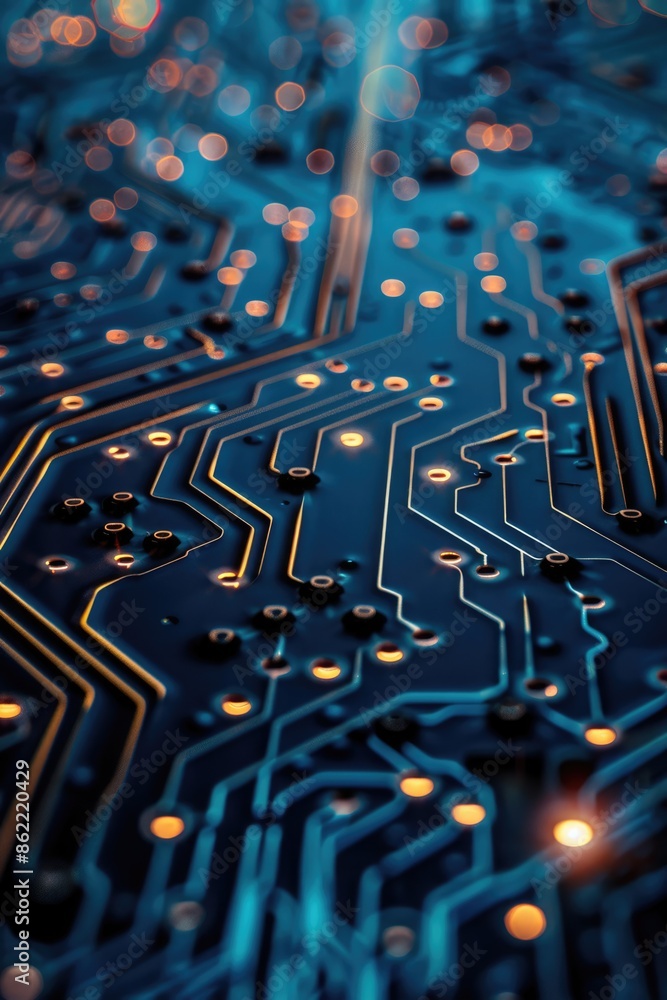 Circuit board and concept of artificial intelligence, circuit elements ...