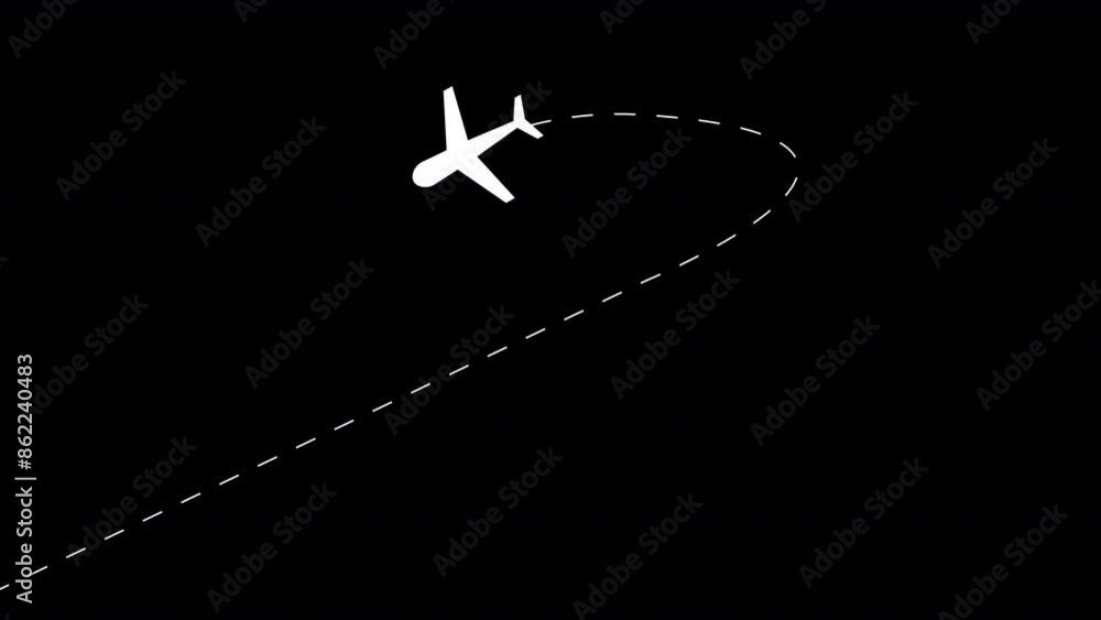 Airplane line path animation, Travel on airplane location map, Airplane ...