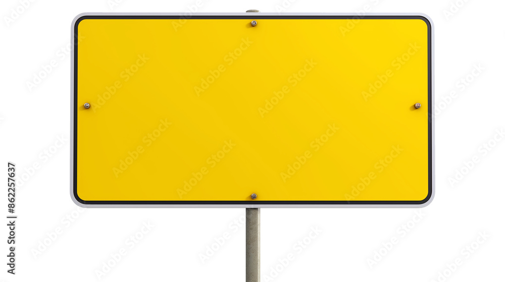 Blank yellow road signs or traffic signs isolated on a transparent ...