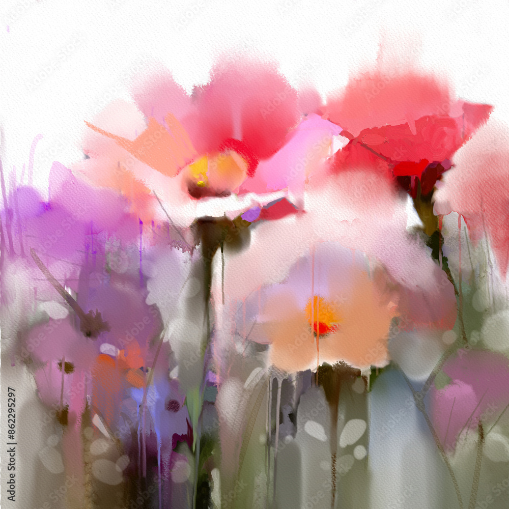 Abstract colorful watercolor painting of spring flower. Hand painted ...