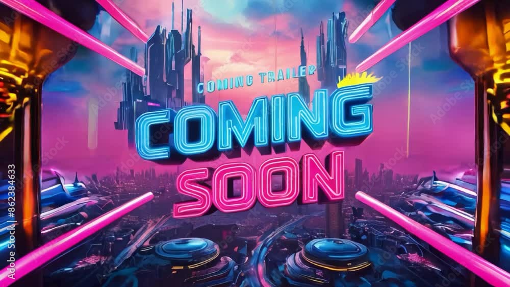 Vibrant cinematic movie trailer "Coming Soon" background, crafted with ...